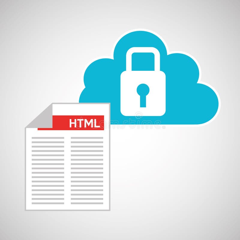 Cloud Code Developing Lock System Stock Vector - Illustration of ...