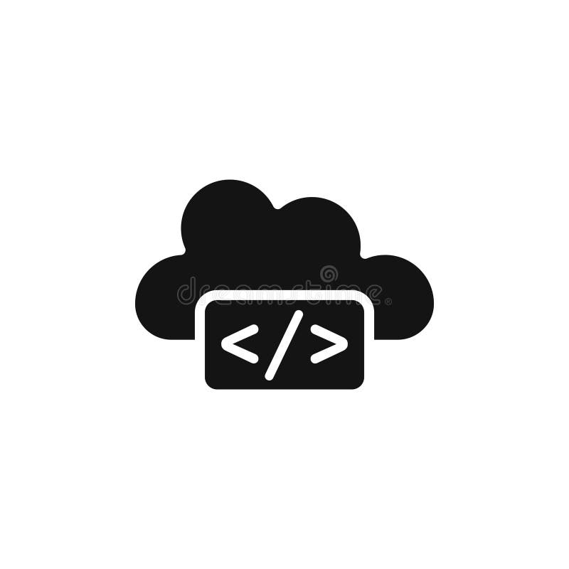 Cloud code icon stock vector. Illustration of website - 338046390