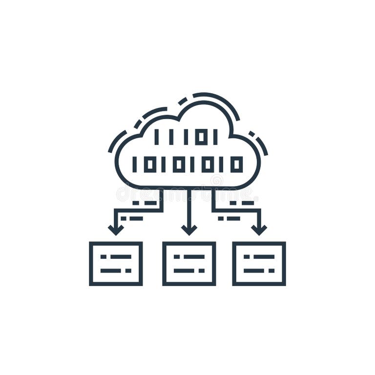 Cloud Coding Icon Vector from Data Analysis Concept. Thin Line ...