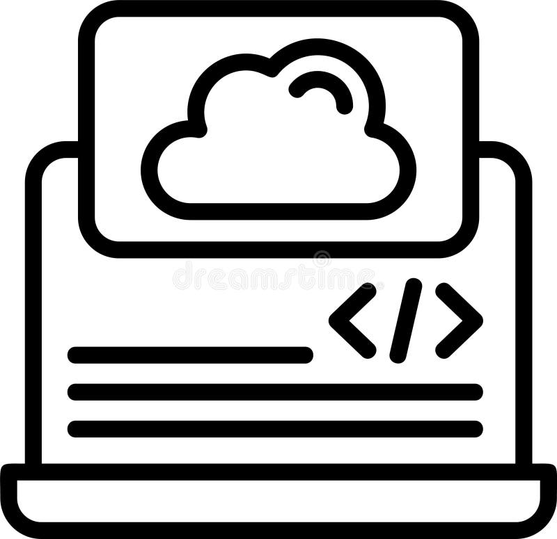 Cloud Coding Vector Icon stock illustration. Illustration of system - 388697907