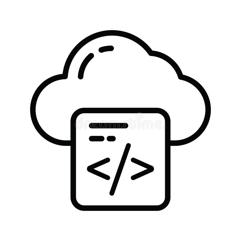 Cloud Settings Vector Outline Icon Design Illustration. Cloud Computing ...