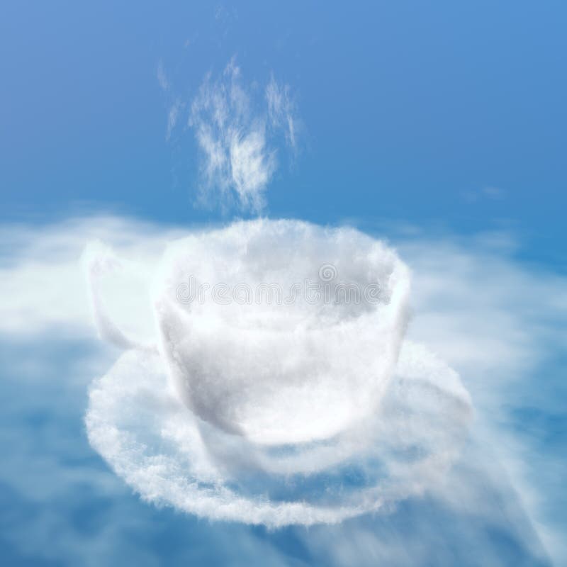 Coffee cup and cloud stock illustration. Illustration of abstract ...