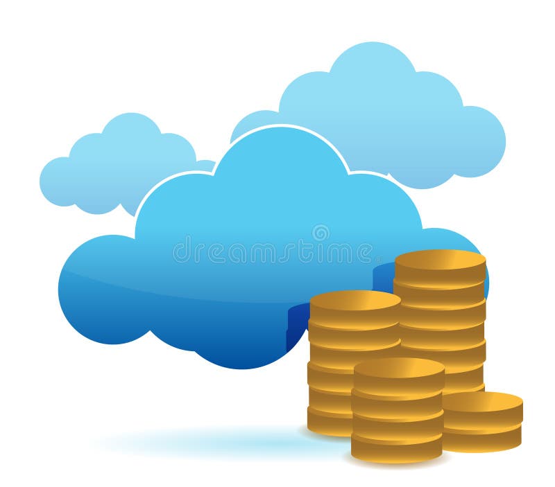 Cloud and Coins Illustration Design Stock Vector - Illustration of ...