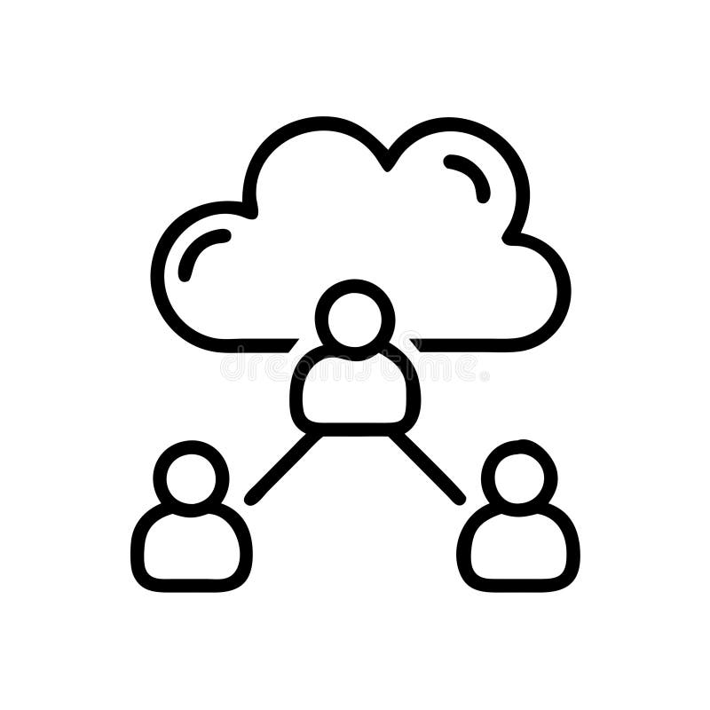Cloud Collaboration Illustrating Teamwork and Communication among Users Stock Illustration ...