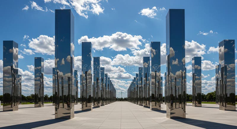 Cloud Column Reflections stock illustration. Illustration of polished ...