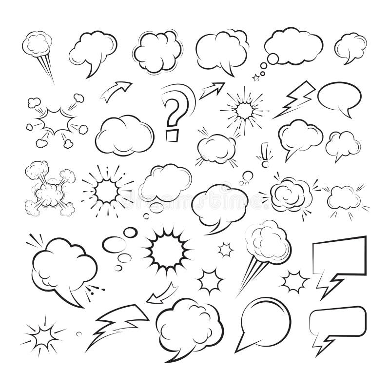 Cloud Comic Book Design Element Vector Stock Vector - Illustration of ...