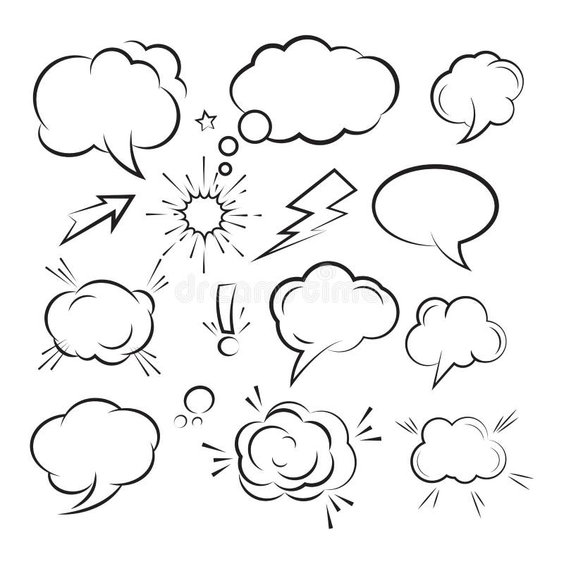 Cloud Comic Book Design Element Vector Stock Vector - Illustration of ...