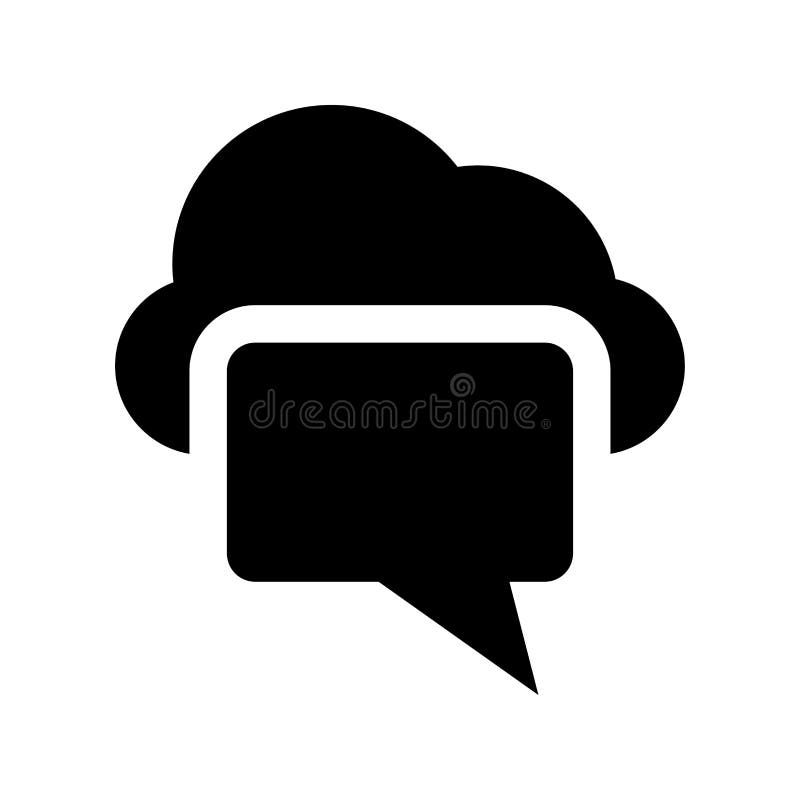 Cloud, Coming Message Icon. Black Vector Graphics Stock Vector ...