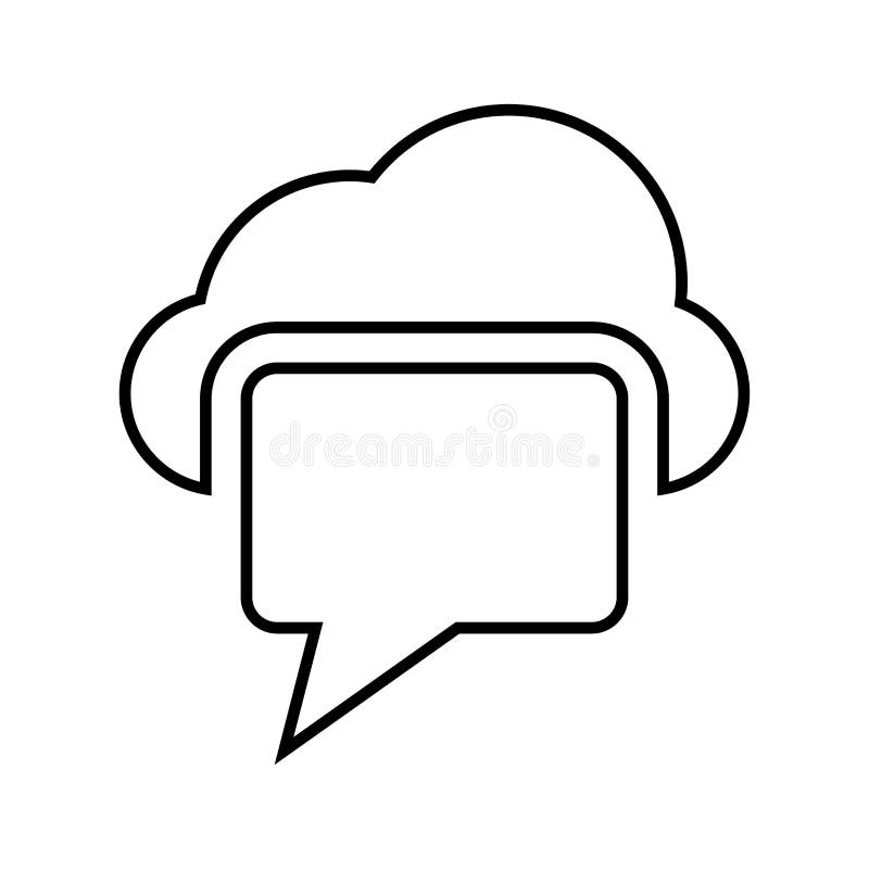 Cloud, Coming Message Outline Icon. Line Art Vector Stock Vector - Illustration of badge ...