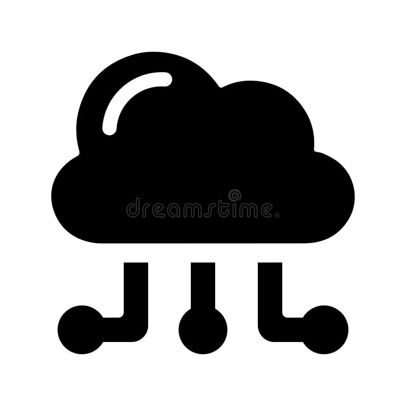 Cloud, Communication, User Icon. Black Vector Graphics Stock ...