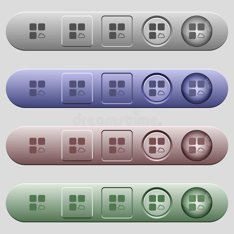 Cloud Component Icons on Horizontal Menu Bars Stock Vector ...