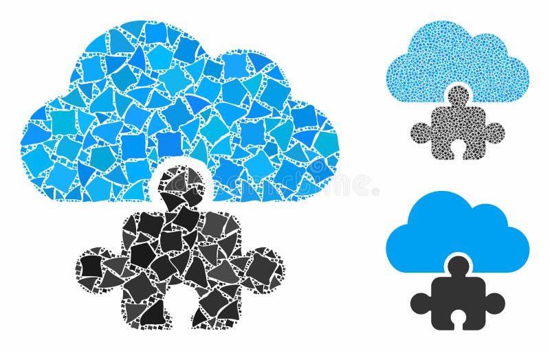 Cloud Component Mosaic Icon of Tremulant Elements Stock Illustration ...