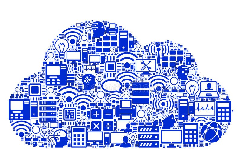 Cloud Composition Icon For Bigdata And Computing Stock Vector