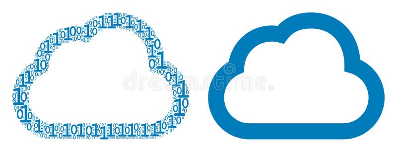 Cloud Composition of Binary Digits Stock Vector - Illustration of ...