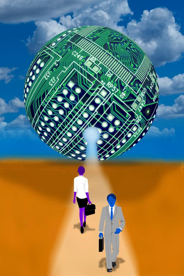 Cloud Computer Ball. stock illustration. Illustration of cyberspace ...