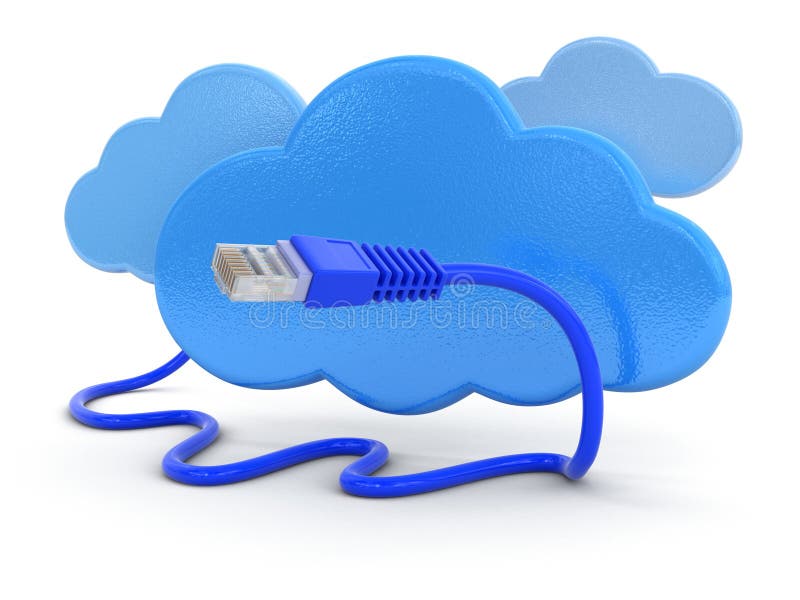 Cloud and Computer Cable (clipping Path Included) Stock Illustration ...