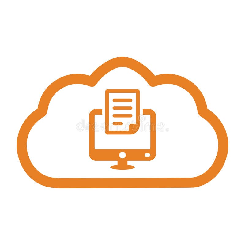 Cloud, Computer, Document Storage Icon. Orange Version Stock Vector ...