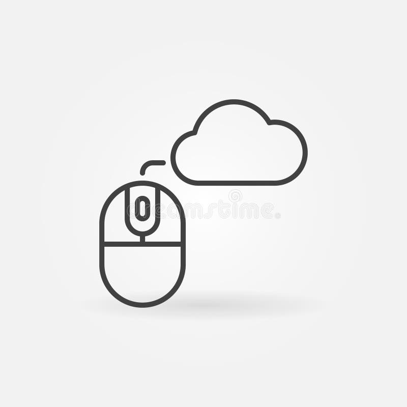 Cloud and Computer Mouse Outline Vector Concept Icon Stock Vector ...