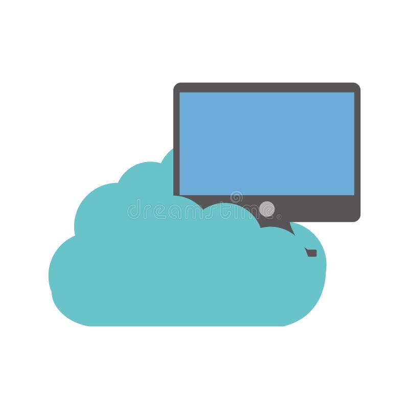 Cloud Computer Screen Device Technology Stock Illustration ...