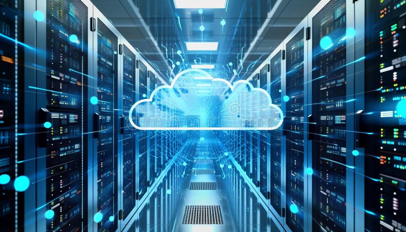 Cloud Computer Server. Technology and Network Stock Illustration ...