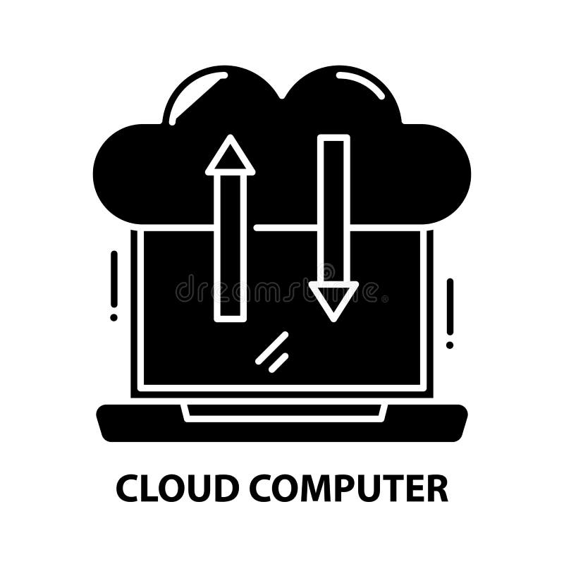 Cloud Computer Symbol Icon, Black Vector Sign with Editable Strokes ...