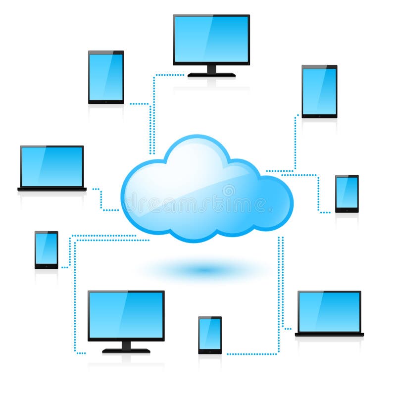Cloud Sync Across Devices stock vector. Illustration of graph - 28020065