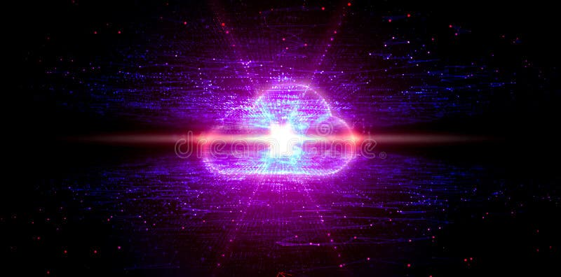 Cloud Computing - Futuristic Abstract Background with Bright Digital ...