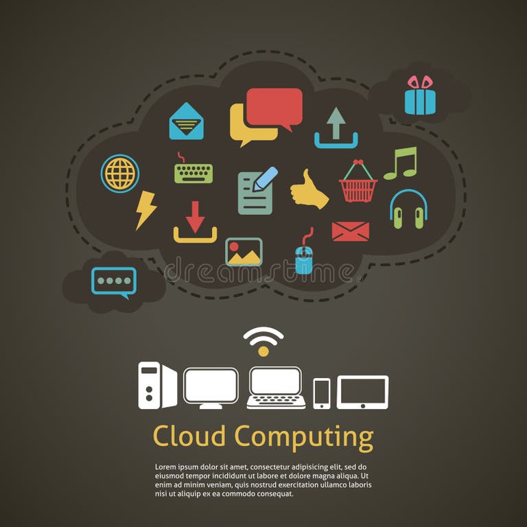 Cloud Computing Abstract Background Stock Vector - Illustration of education, computer: 38417129