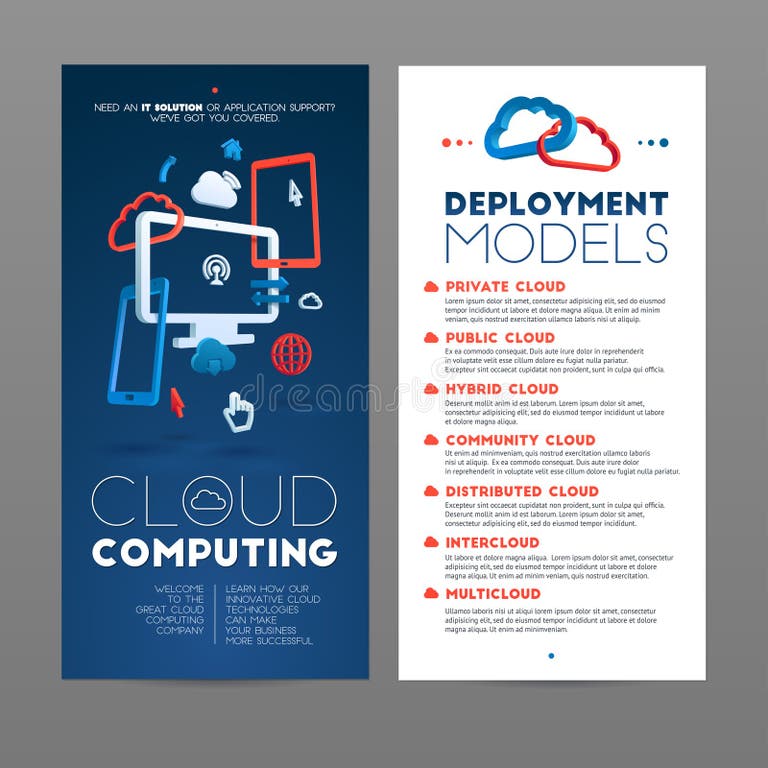Cloud Computing Abstract Composition Poster. Plastic Computer Elements ...