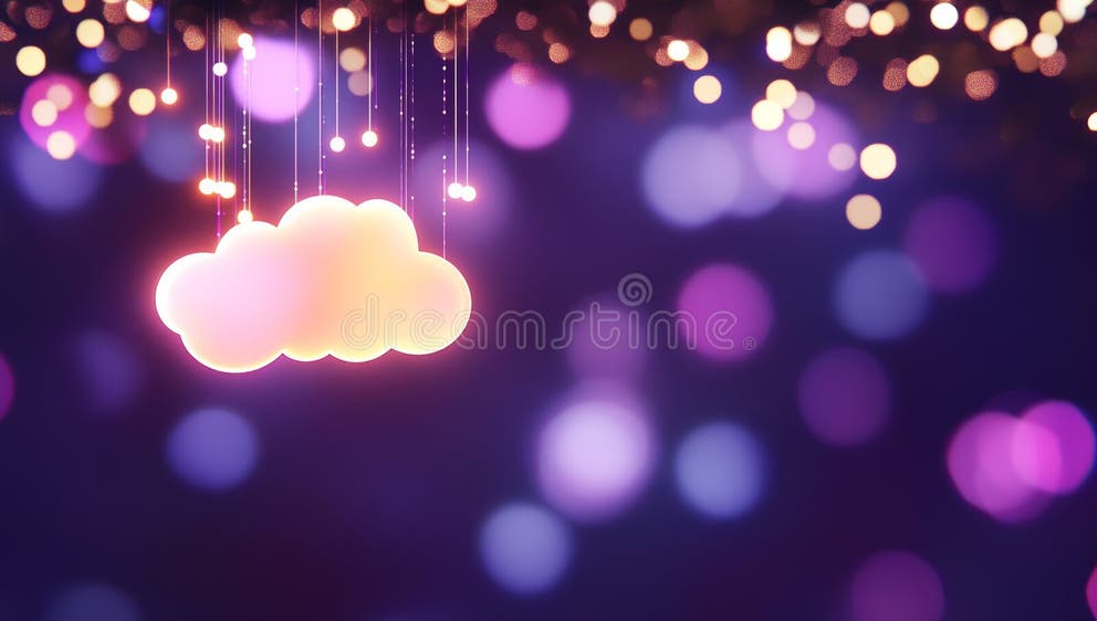 Cloud Computing Ad in 2d Rendering Style Stock Image - Image of ...