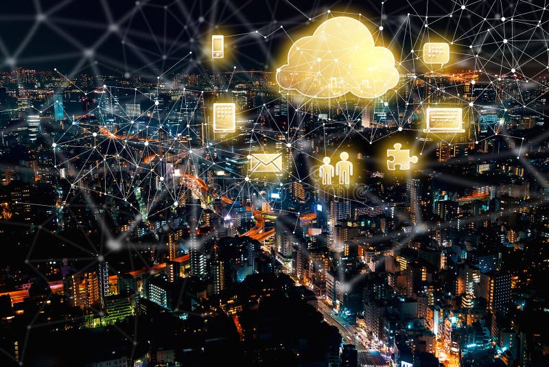 Cloud Computing with Aerial View of Tokyo, Japan Stock Photo - Image of ...