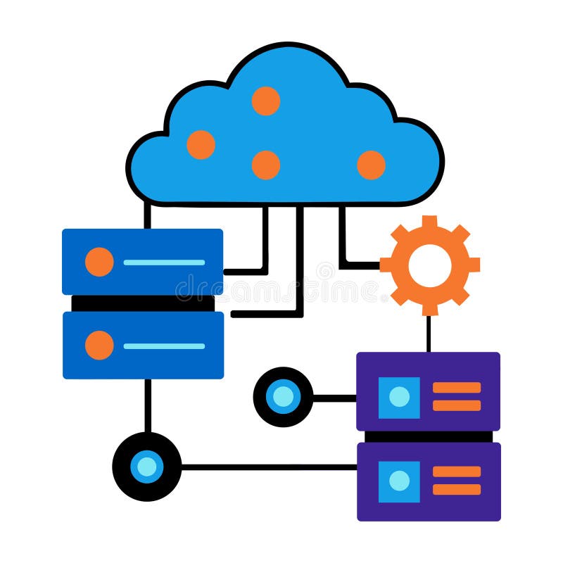 Cloud Computing and Ai Automation Concept Stock Vector - Illustration ...