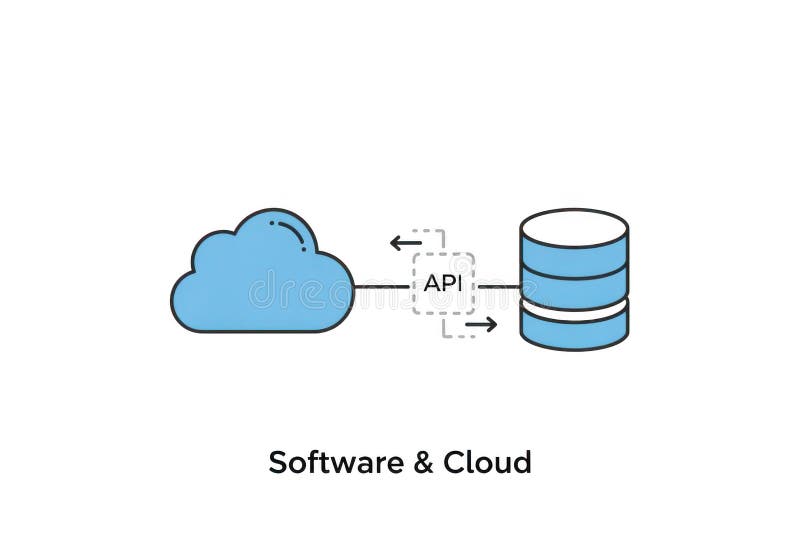 Cloud Computing Api Gateway Linking a Database Management System Stock Image - Illustration of ...