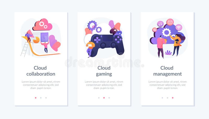 Cloud Computing App Interface Template. Stock Vector - Illustration of computer, database: 175081938