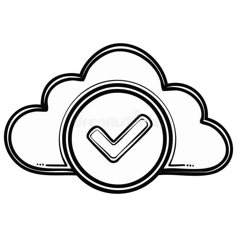 Cloud Computing Approval: Check Mark on Weather Icon for Server Success ...