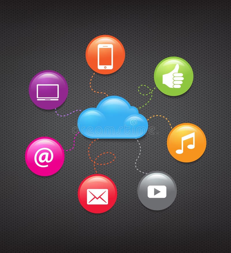 Cloud Computing Background stock vector. Illustration of phone - 28876290