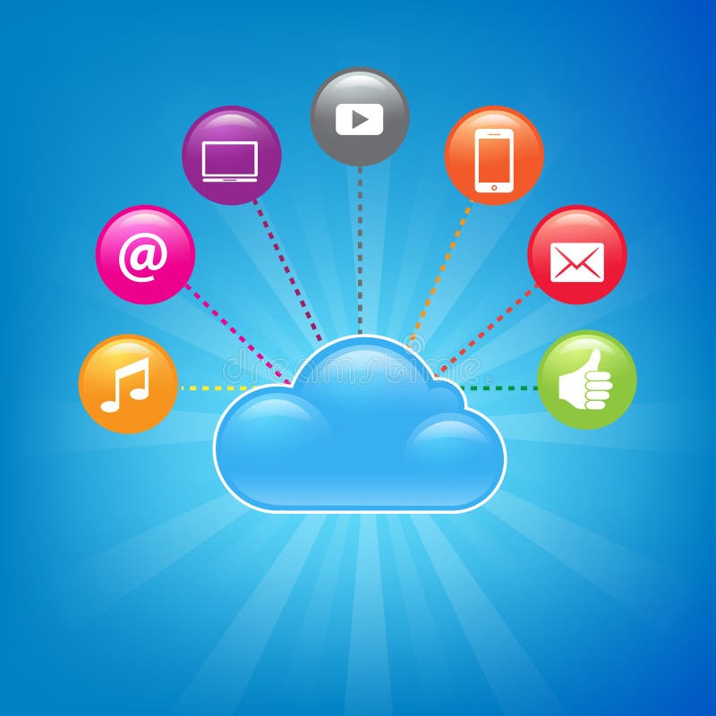 Cloud Computing Background stock vector. Illustration of phone - 28876290
