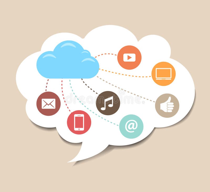 Cloud Computing Concept Background with Hand. Stock Vector - Illustration of computing, cloud ...