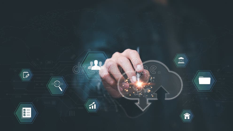 Cloud Computing Backup Technology Concept,Access To Server Communication Services,database ...