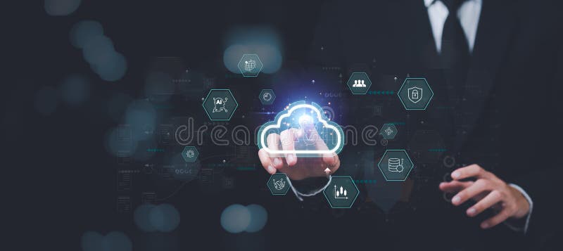 Cloud Computing Backup Technology Concept Access To Server Communication Services Database