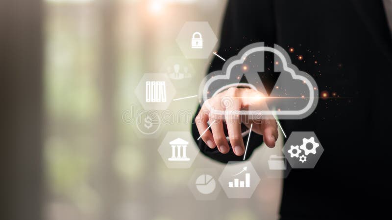 Cloud Computing Backup Technology Concept ,Access To Server Communication Services ,database ...