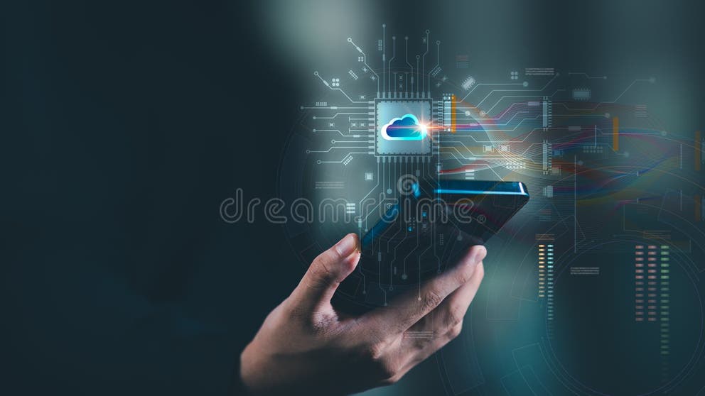 Cloud Computing Backup Technology Concept ,Access To Server Communication Services ,database ...