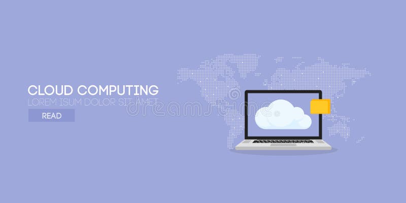 Cloud Computing Banner Concept. Vector Stock Illustration ...