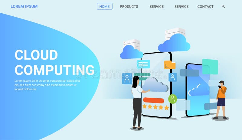 Cloud Computing Banner for Website Stock Vector - Illustration of ...