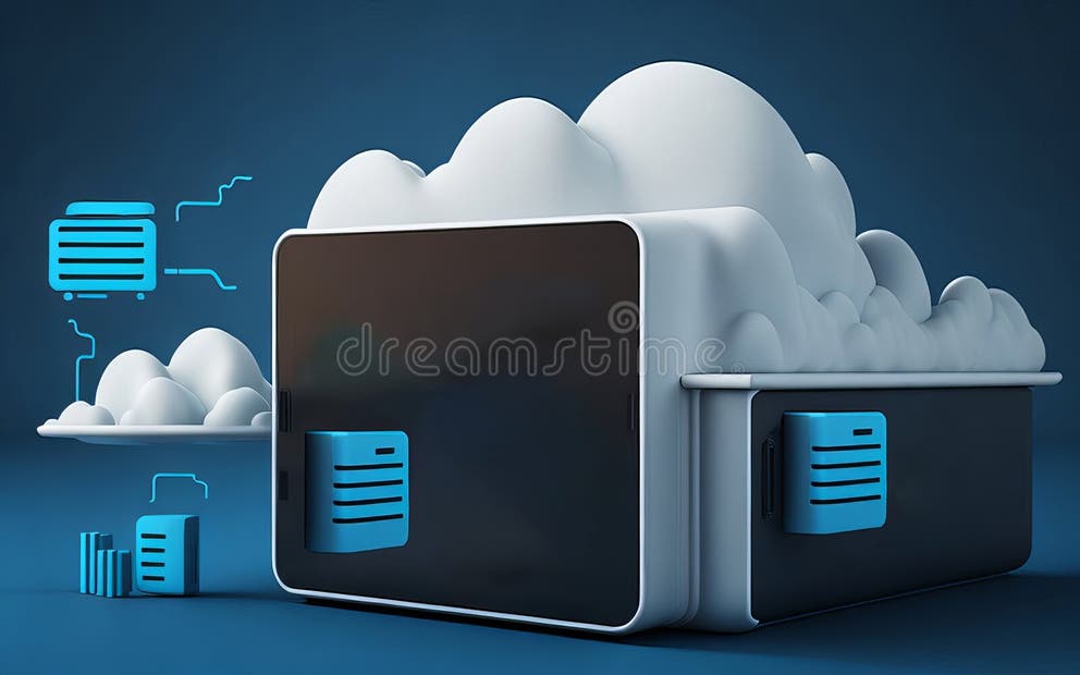 Cloud Computing and Cloud-based Servers. Stock Illustration ...