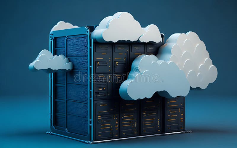 Cloud Computing and Cloud-based Servers. Stock Illustration ...