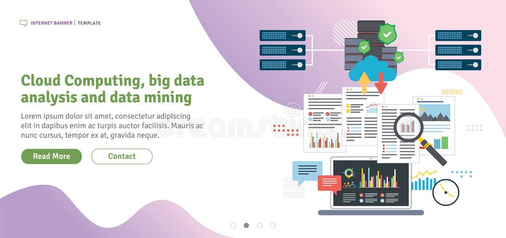 Cloud Computing, Big Data Analysis and Data Mining Stock Vector - Illustration of computing ...