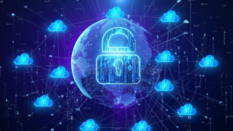 Cloud Computing Big Data Network Security Data Protection Stock Video ...