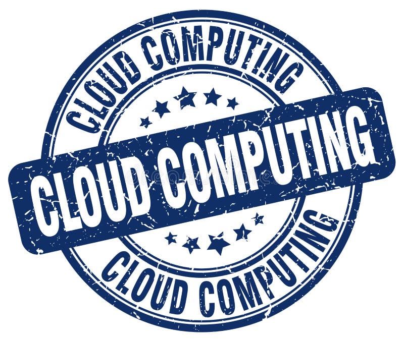 Cloud computing blue stamp stock vector. Illustration of vector - 119342211
