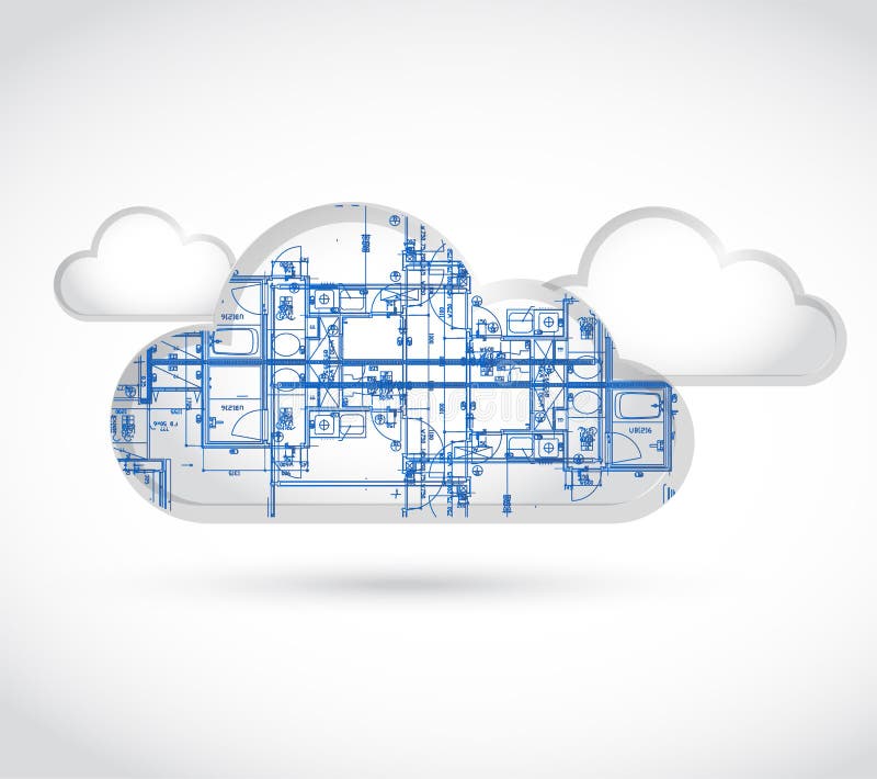 Cloud Blueprint stock illustration. Illustration of artwork - 29980754